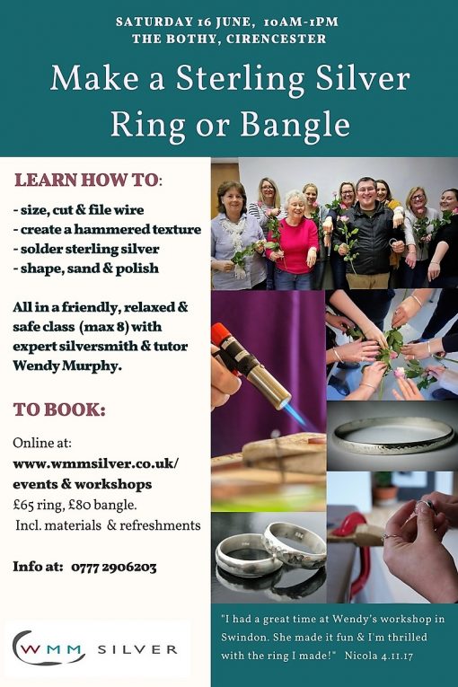 Cirencester - Sterling Silver Ring/Bangle Workshop - SOLD OUT - WMMsilver